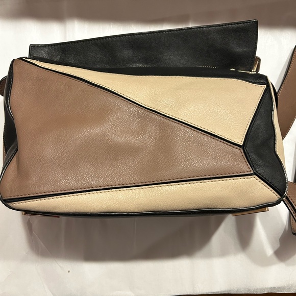 Loewe | Bags | Loewe Black Cream And Tan Puzzle Bag | Poshmark